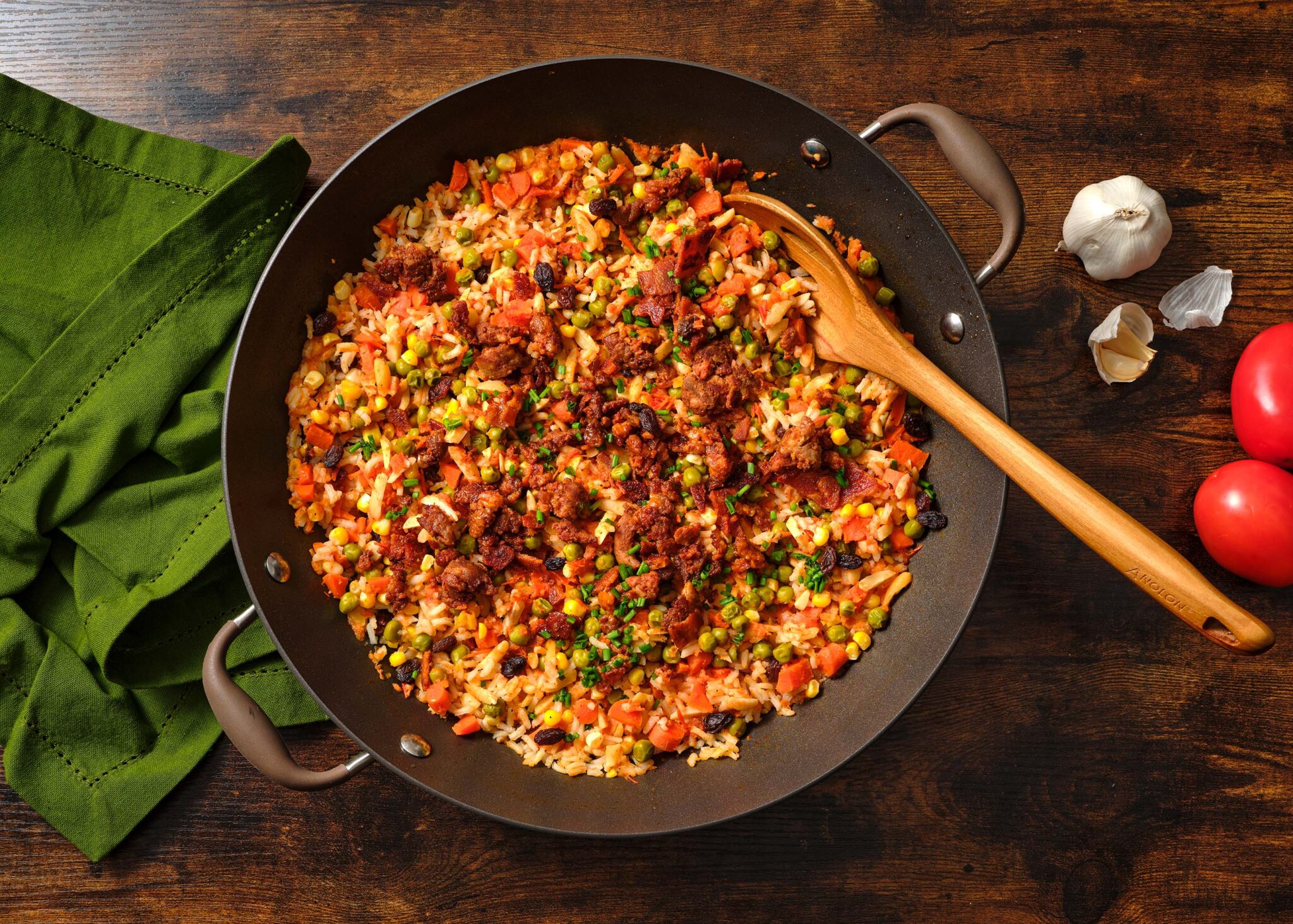 Honey Habanero Rice with Peas - Pati Jinich