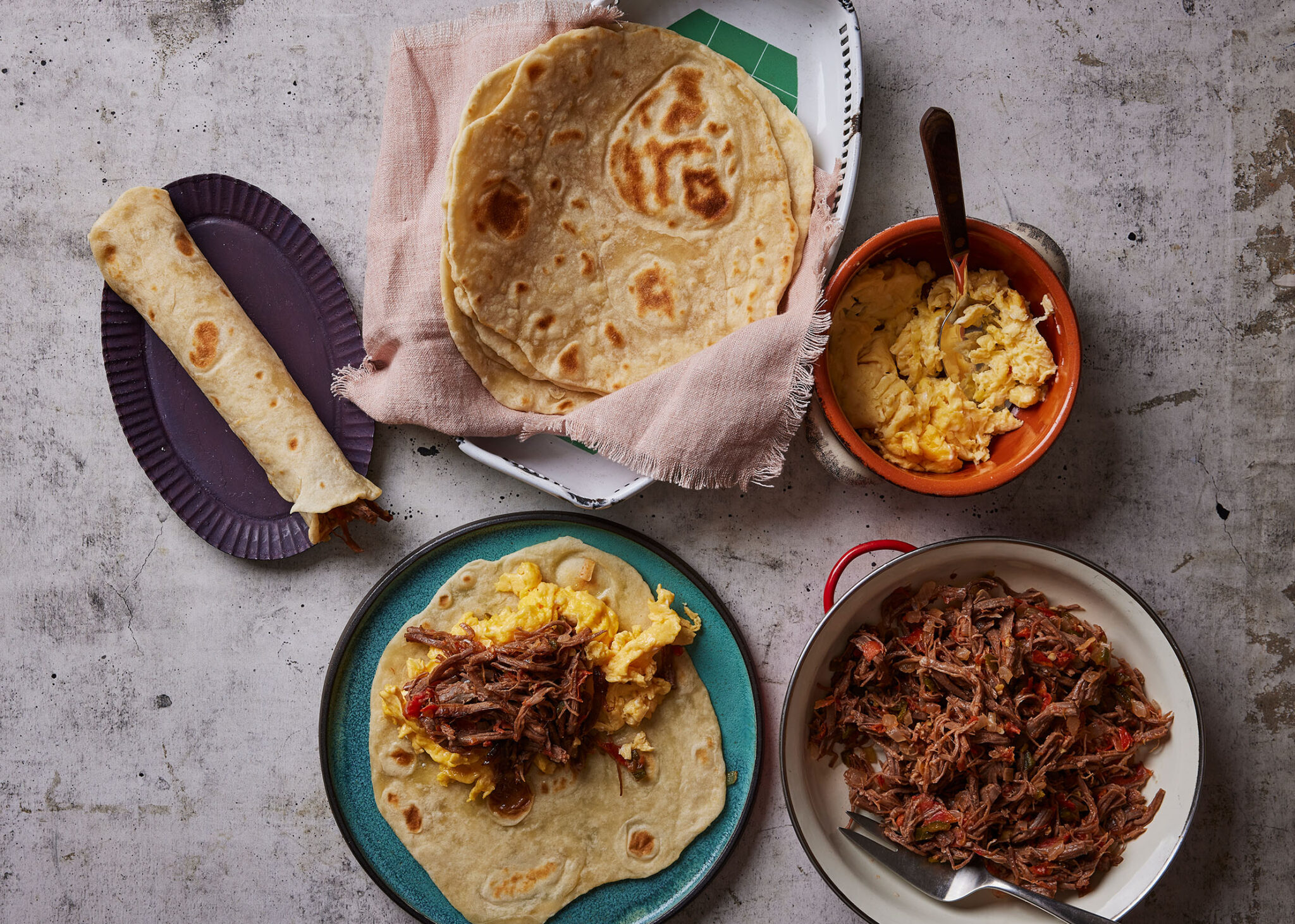 Shredded Beef and Egg Burritos - Pati Jinich